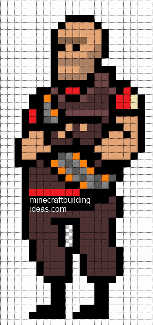 Minecraft Pixel Art Templates: Team Fortress Heavy