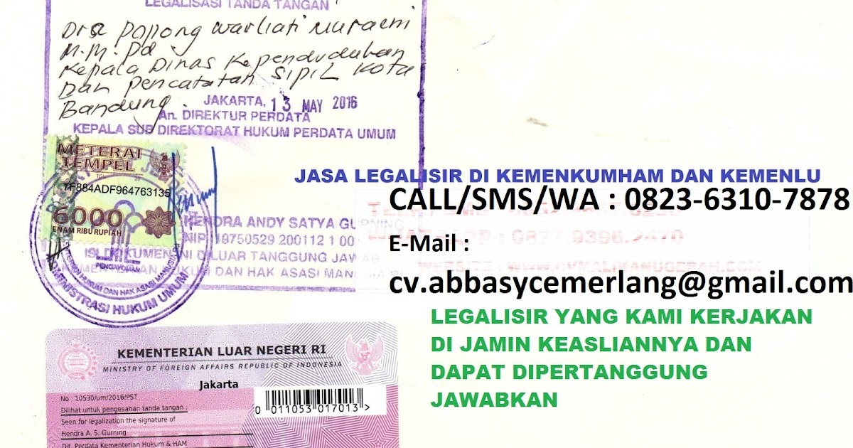 LEGALISIR SURAT SINGLE DI KEMENKUMHAM