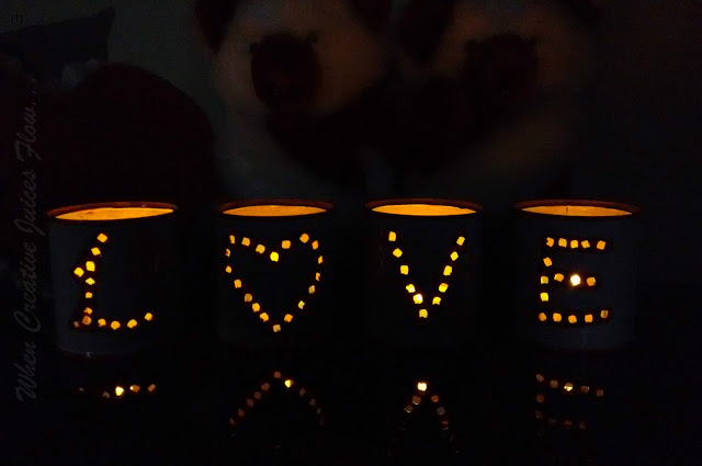 When Creative Juices Flow...: Some Tin Can Tea Light Holders @ Home