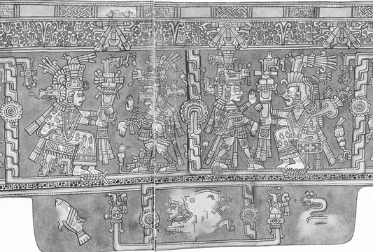 Magic Mushrooms Encoded in Maya Mural.