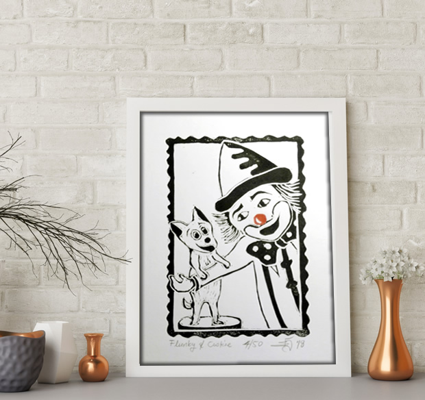 A Creative Journal of an Artist: New Linocut Print! "Flunky and Cookie"