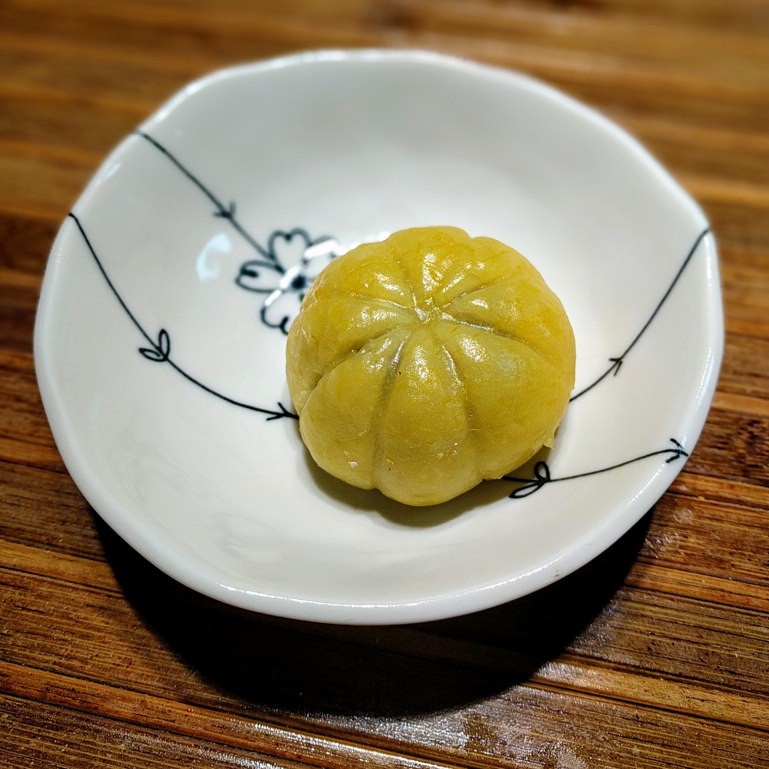 Steamed Butternut Squash Bun with Red Bean Paste