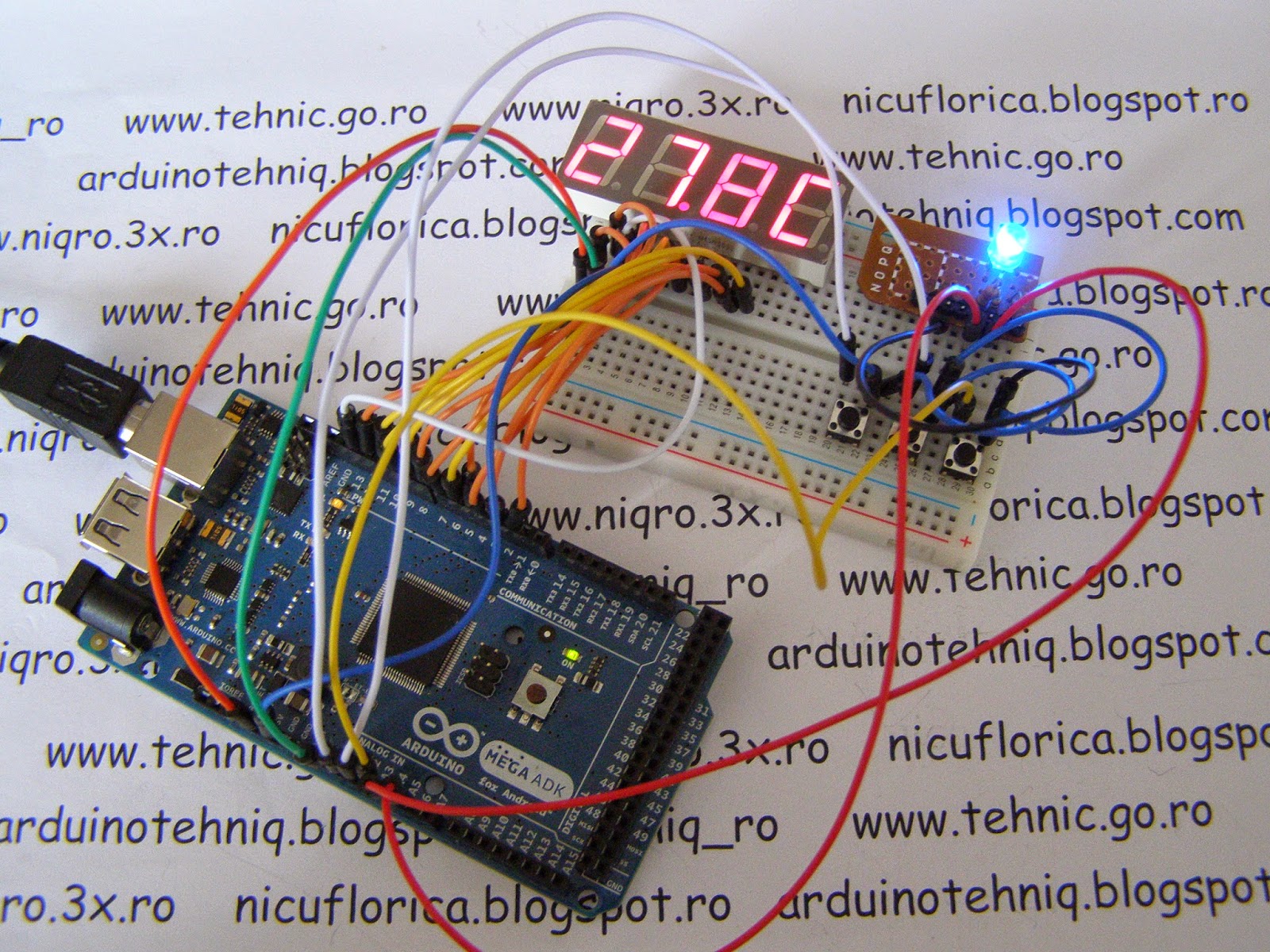 Arduino tehNiq: Arduino thermostat with 2 thresholds on 4 digit 7 ...