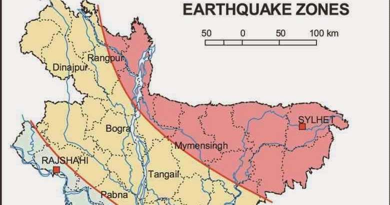 Bangladesh Earthquake Zones Map
