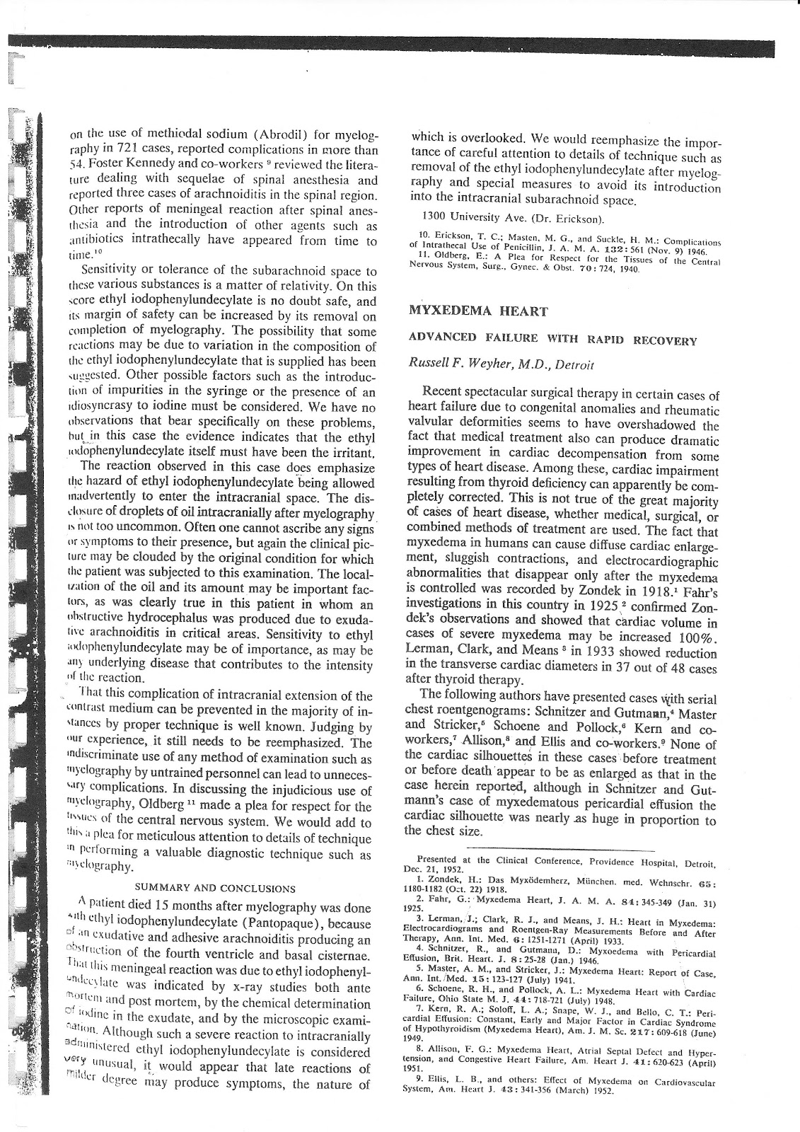 Myelogram Killer: 6. 3-Pantopaque, 1-Myodil Medical Murder Cases