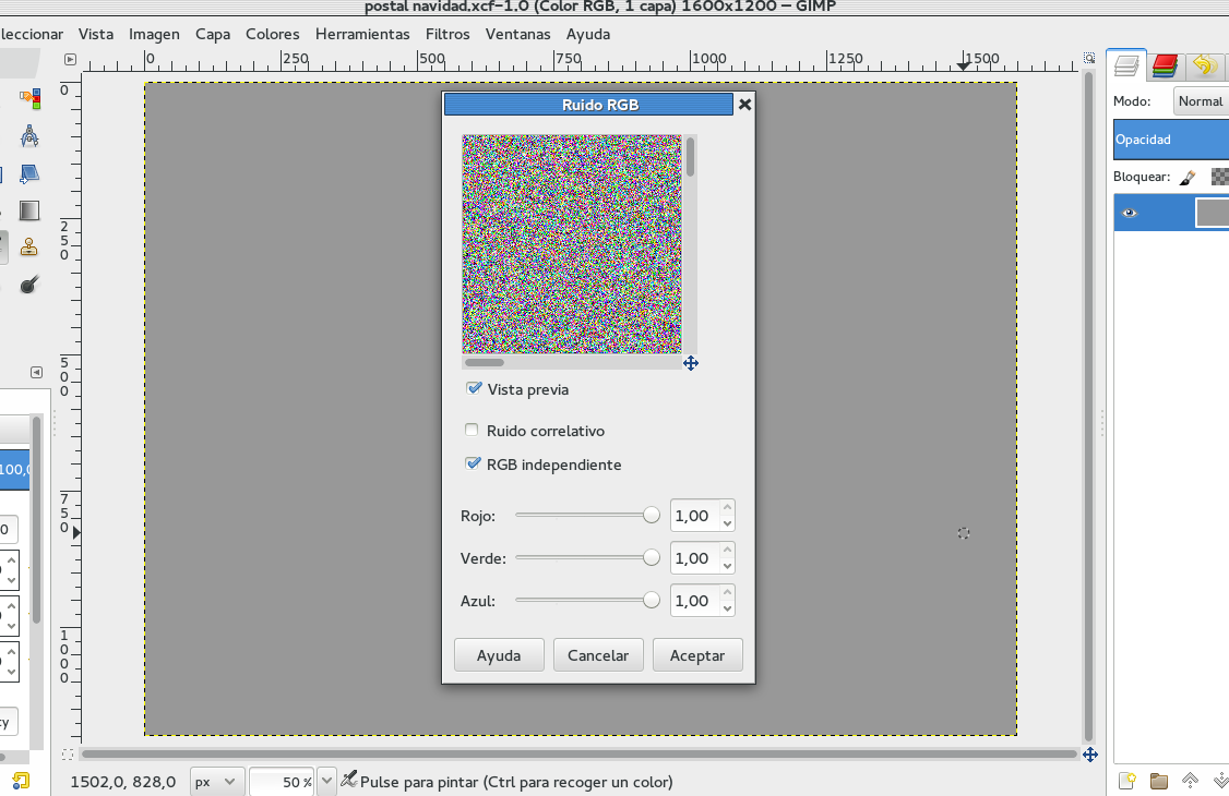 Diis deabusque: Postal de Navidad con GIMP