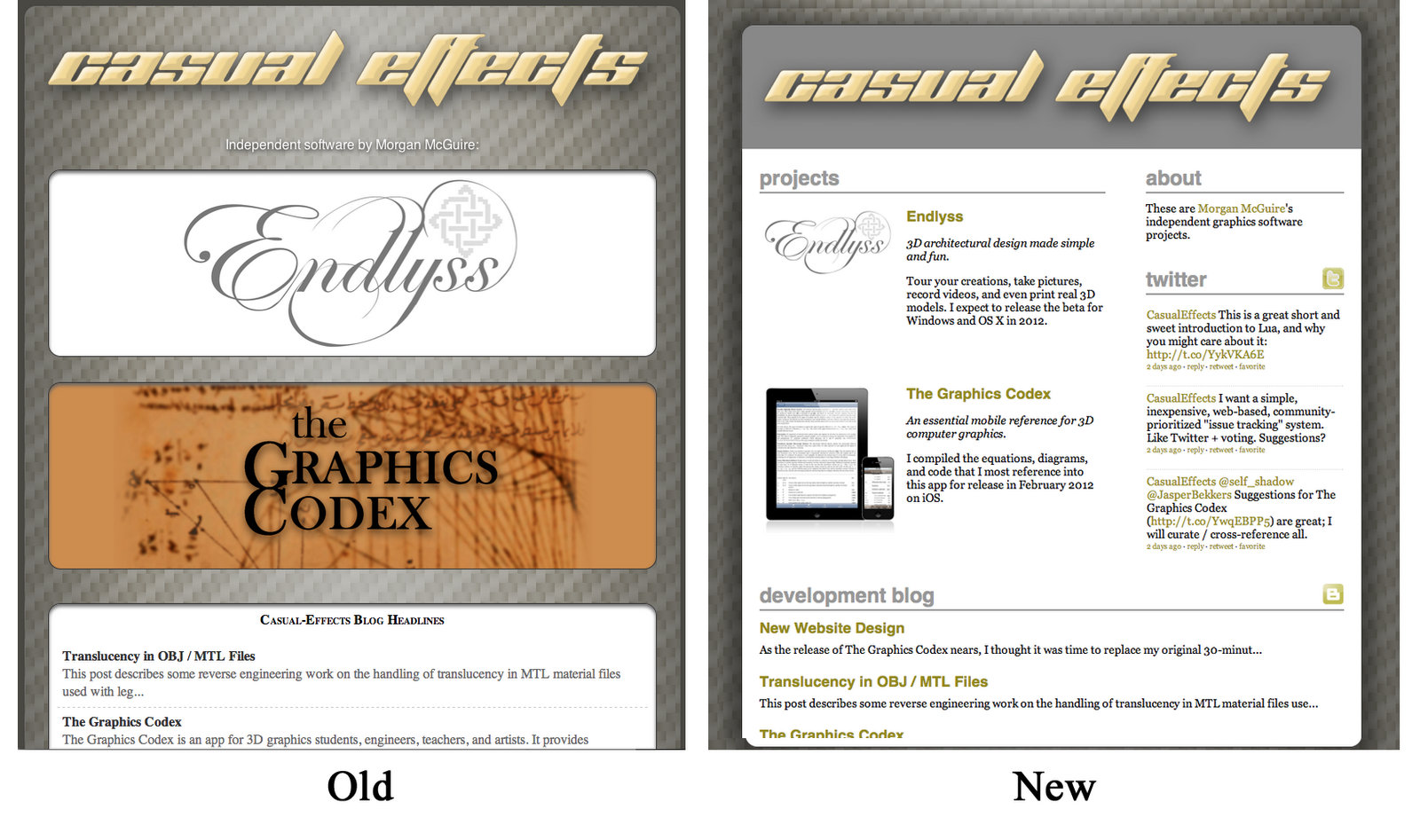 Casual Effects: New Website Design