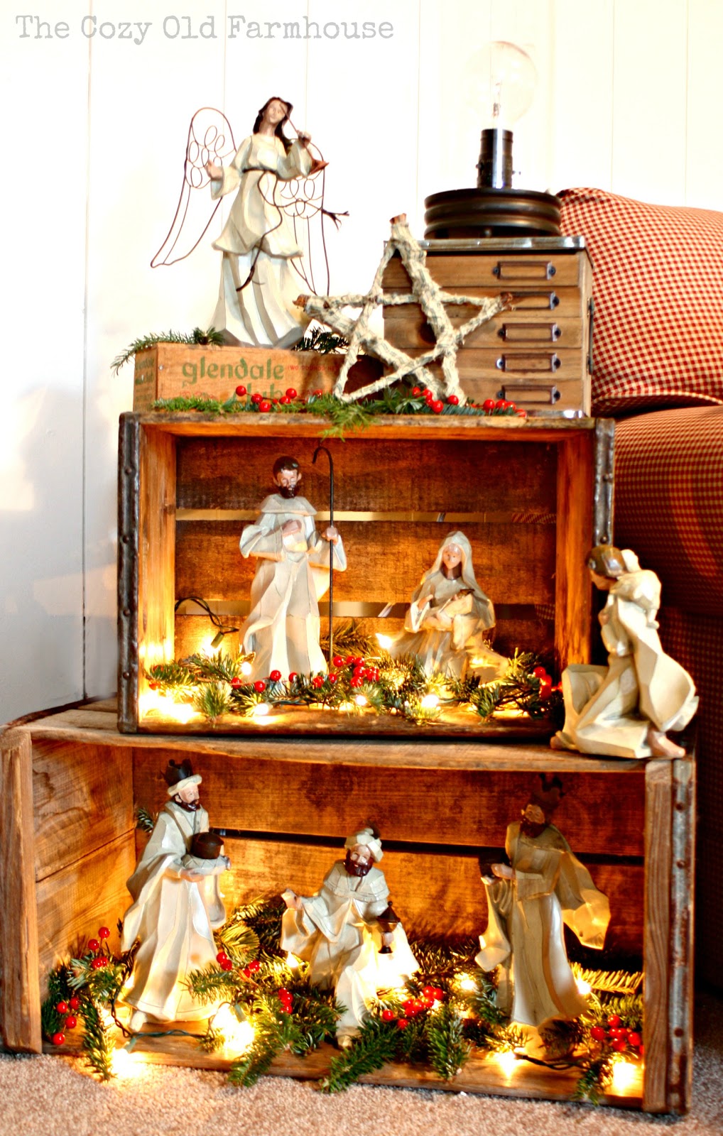 The Cozy Old "Farmhouse": Rustic Nativity with Crates