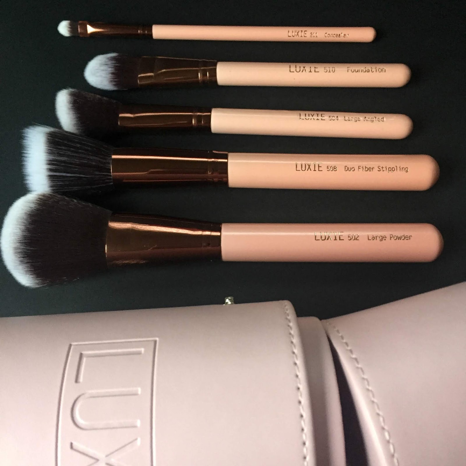 Luxie Beauty Kabuki Rose Gold Collection, Complete Face Set and ...