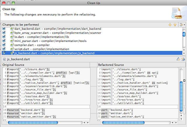 Dart Editor cleans up your code for M1