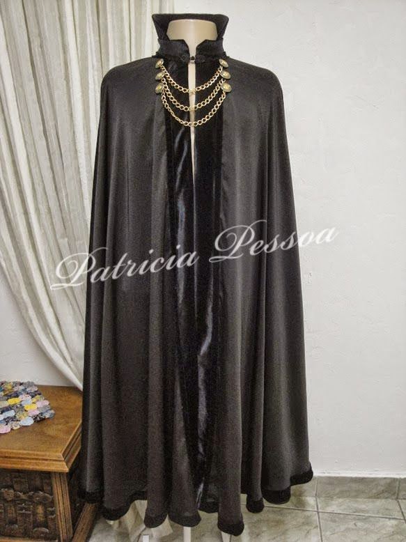 Atelier Patricia Pessoa: Capa - Preta com Detalhes em Veludo (cód.02015)