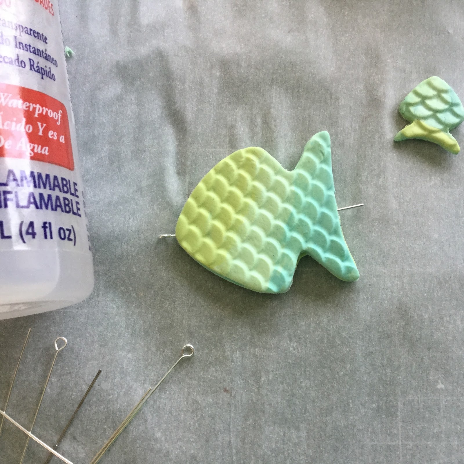 Shaded Clay Fish Necklace