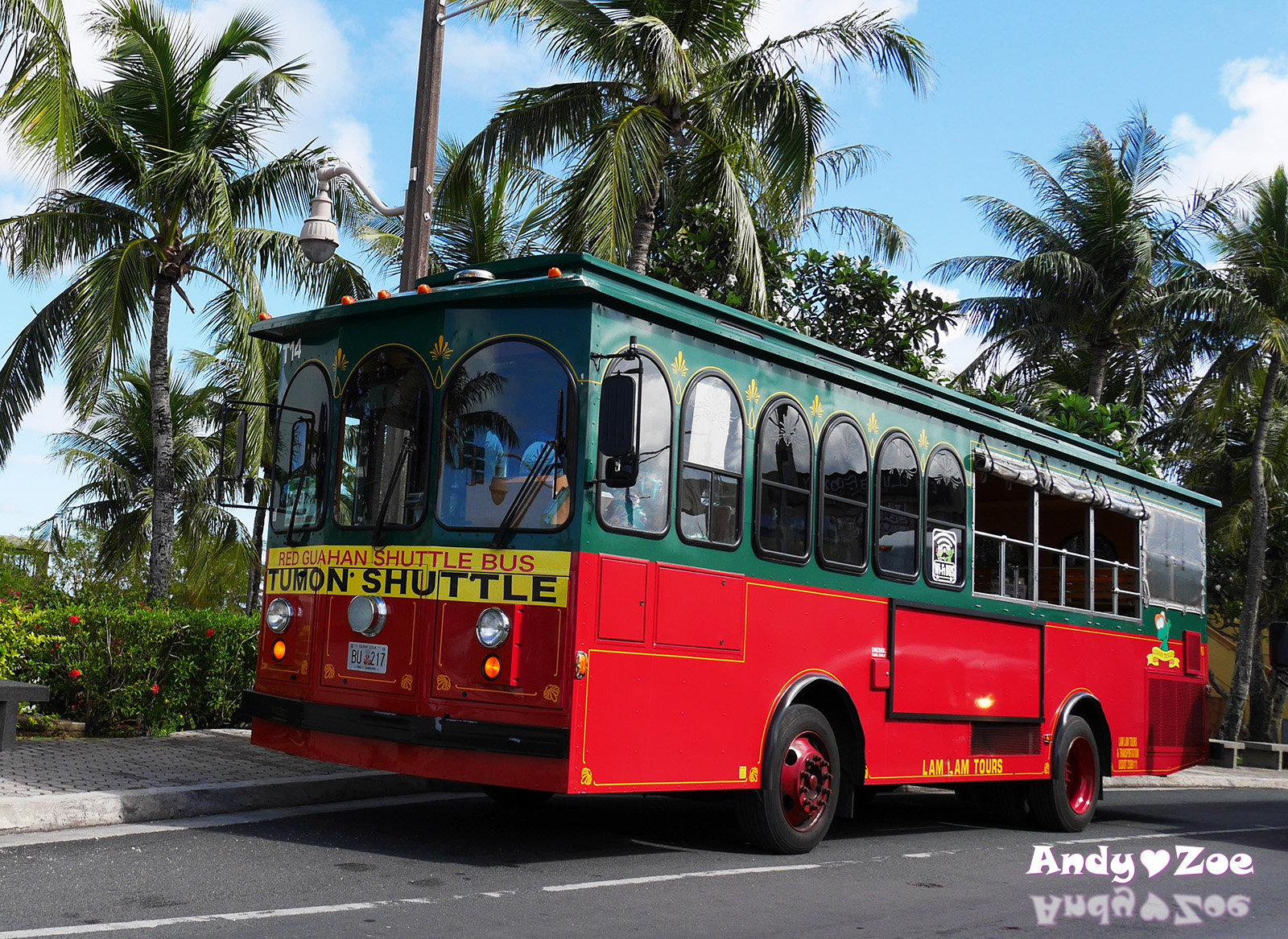 Andy與Zoe的旅行紀錄: 2016/06 認識關島(Guam)交通：免費接駁巴士＆付費觀光巴士(Lam Lam Bus)介紹＆LeaLea ...