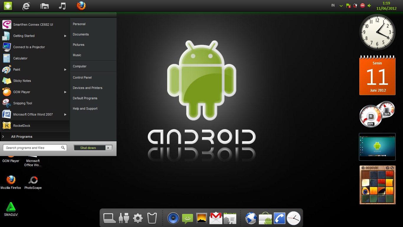 Mengubah Skin Windows 7 menjadi Android | Belajar Online
