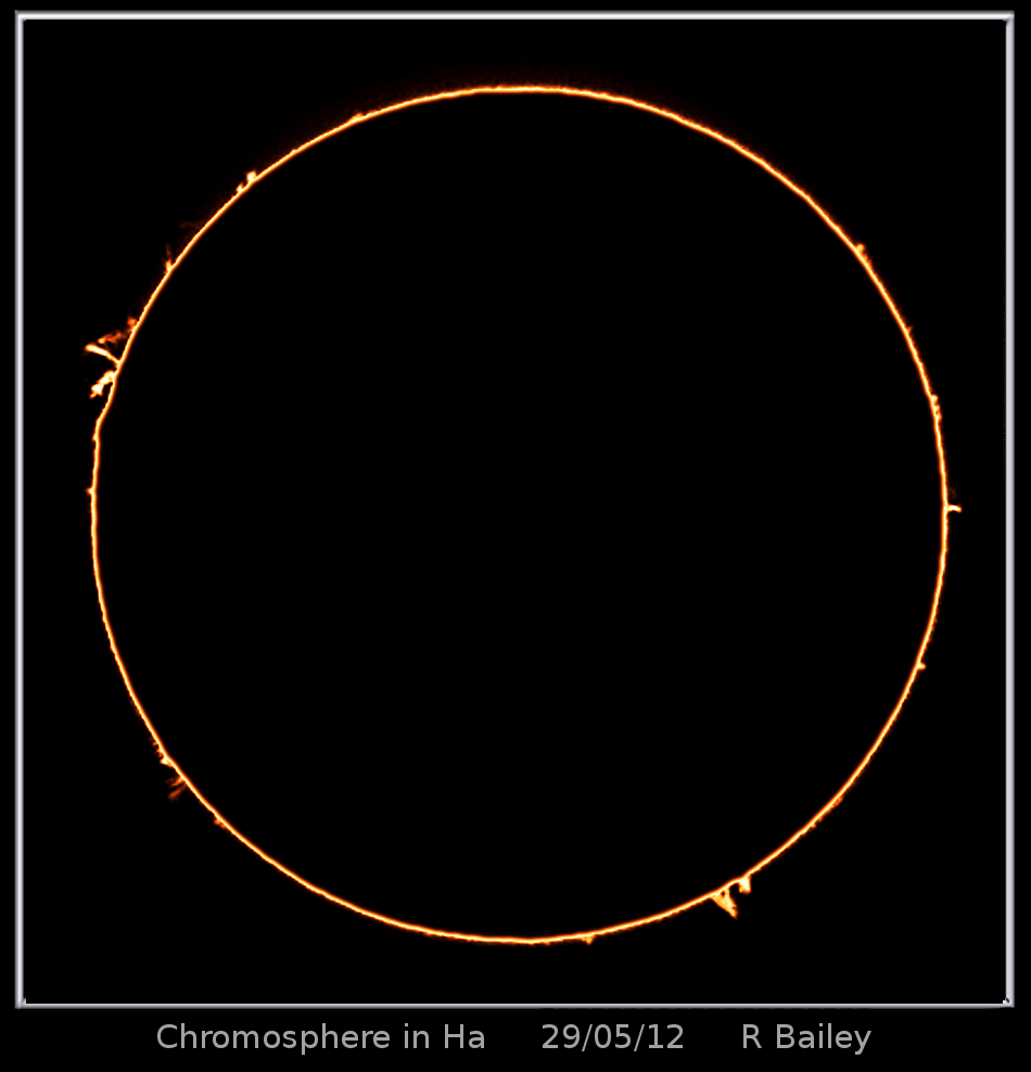 Solar Observations by R Bailey: Chromosphere using a PST and DSLR...