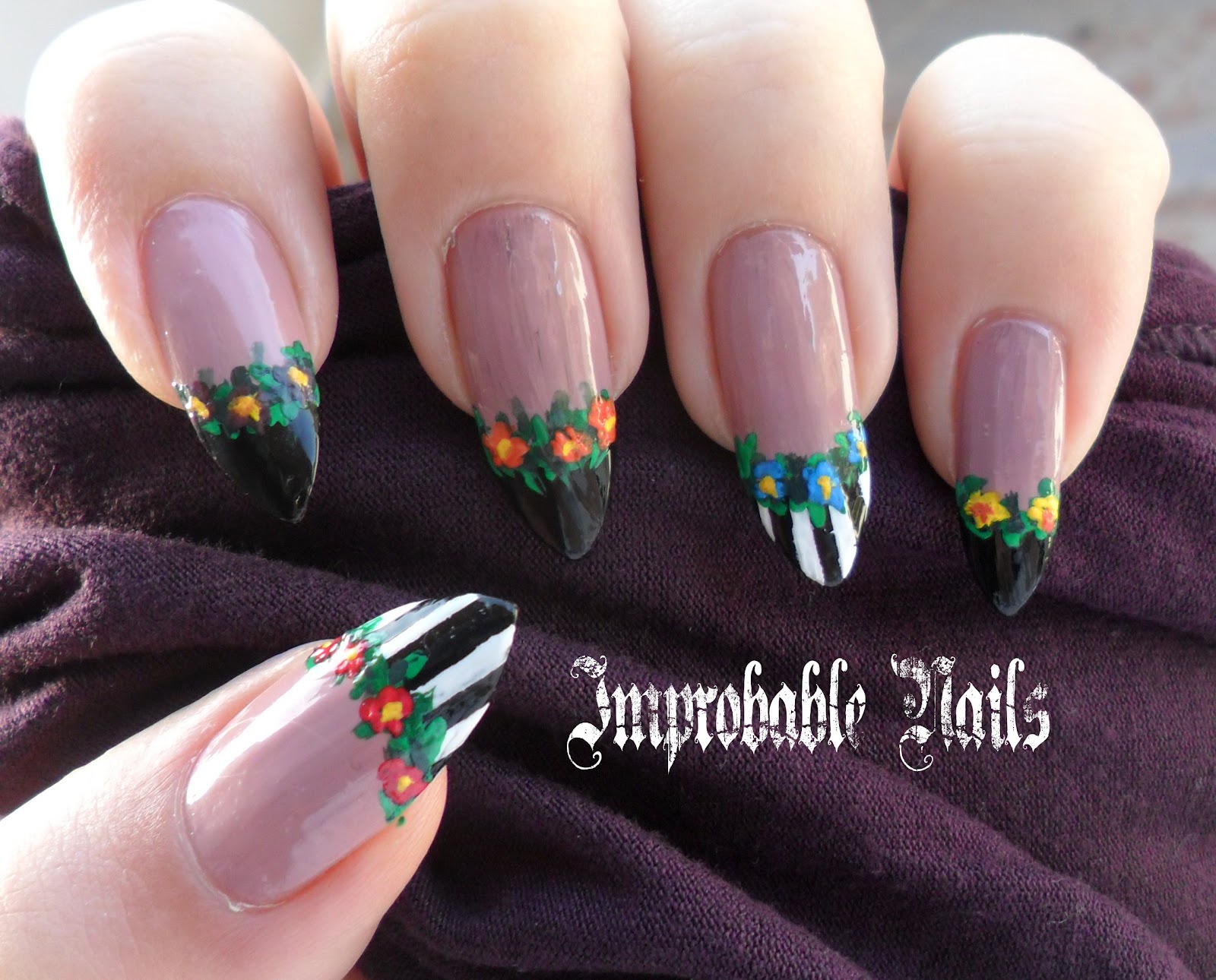 Improbable Nails: "Victorian" nails (inspired by Robin Moses)