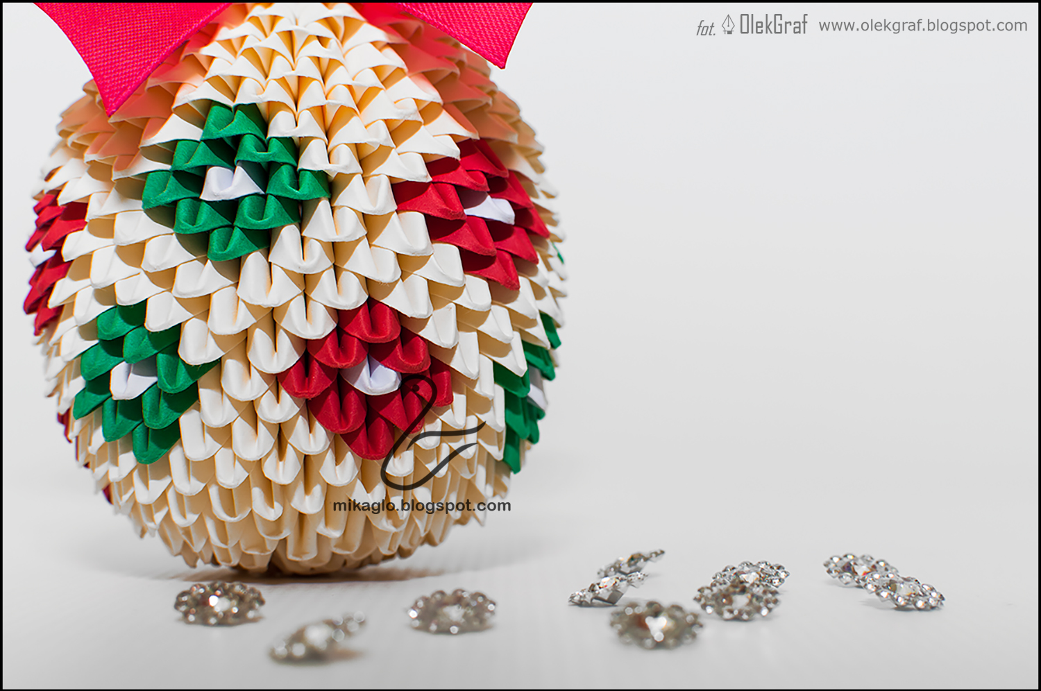 Origami 3d - mikaglo: 493. Bombka z origami / 3d origami christmas bauble