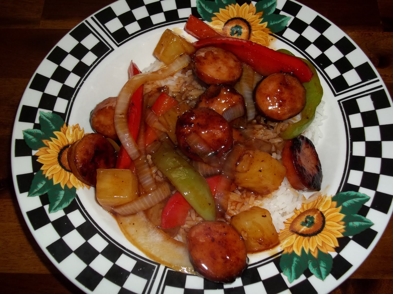 TastyTalkWithAmy: Sweet n Sour Smoked Sausage over rice (Easy)
