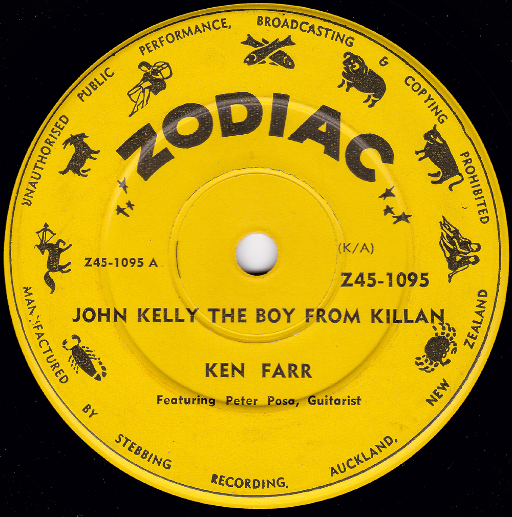 Forgotten New Zealand 45s: Ken Farr - John Kelly The Boy From Killan 1962