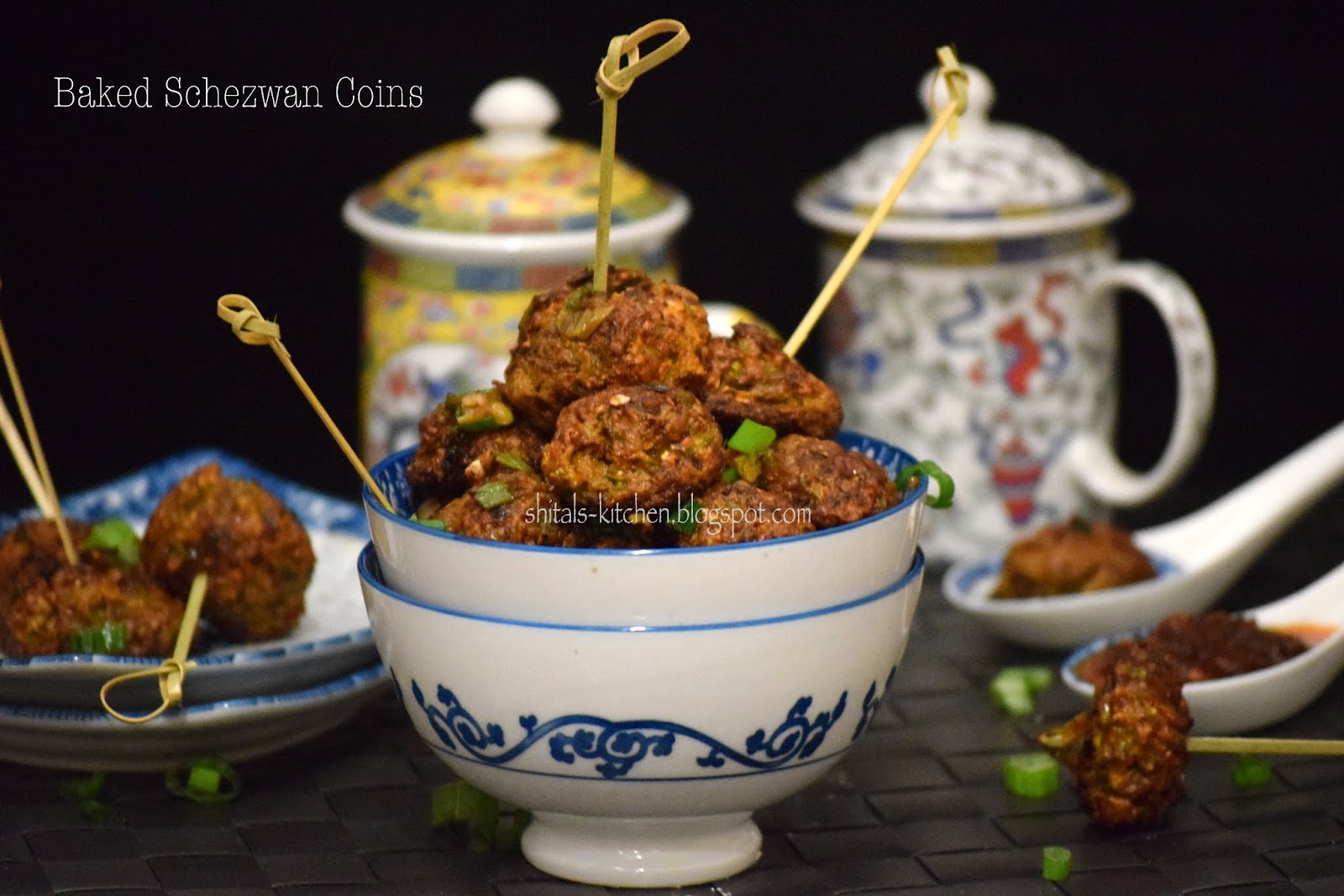 Shital's-Kitchen: Baked Schezwan Coins