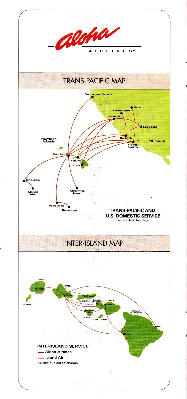 Airline Timetables: Aloha Airlines - February, 2004