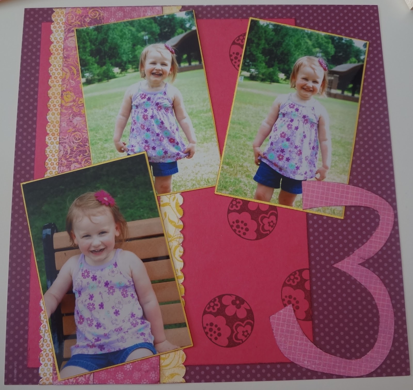 Simply-Crafted: "3" Scrapbook Page