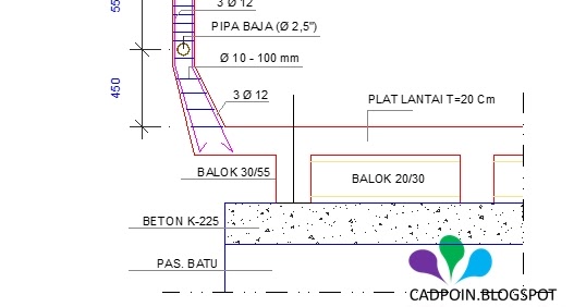 DETAIL TIANG SANDARAN JEMBATAN | CADPOIN - #No 1 Cad Collection