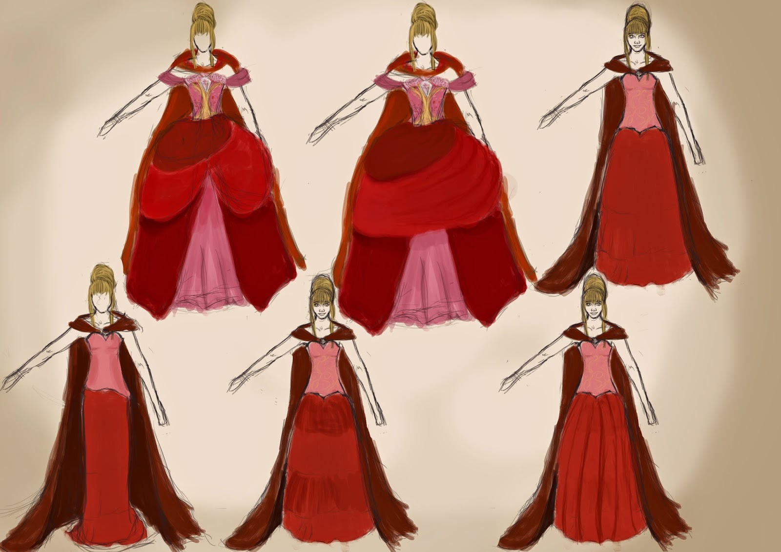 game art and design course: Concept Art: Red riding Hoods Dress
