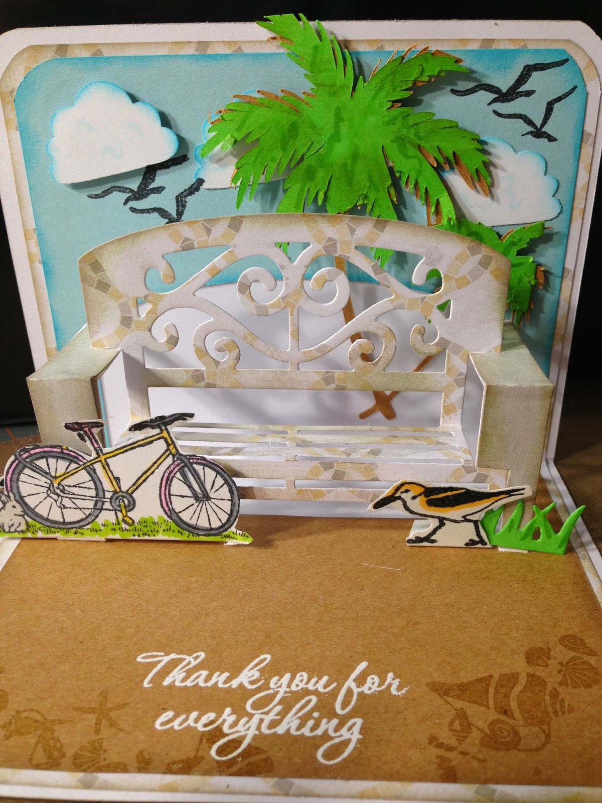 KR Crafts and Cards: Garden Bench Pop It Up Cards