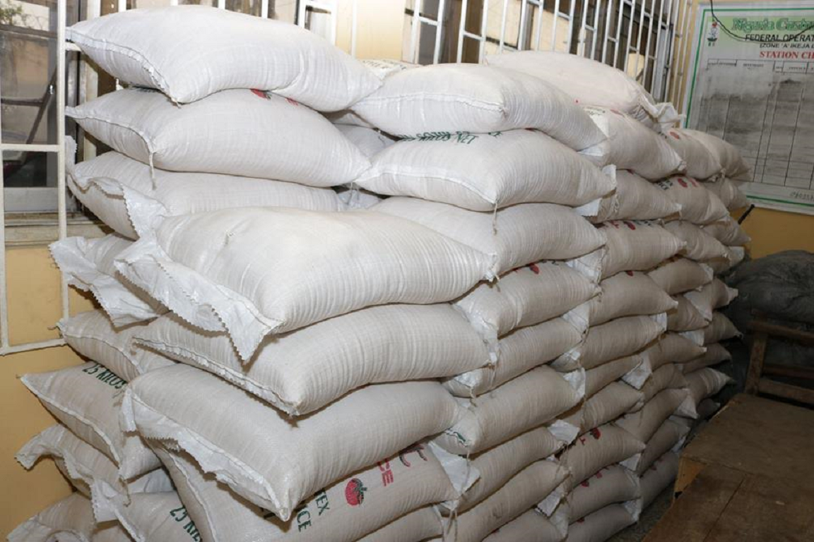 Photos: Nigeria Customs intercepts over 100 bags of plastic rice