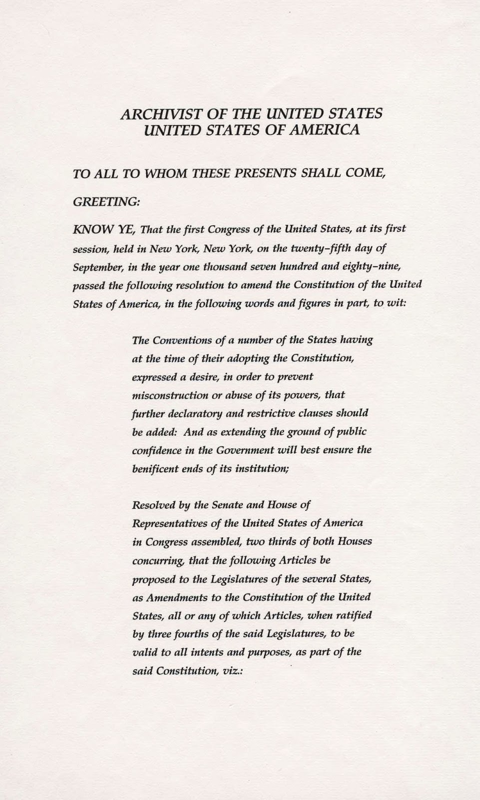 United States Constitution and Citizenship Day: 27th Amendment