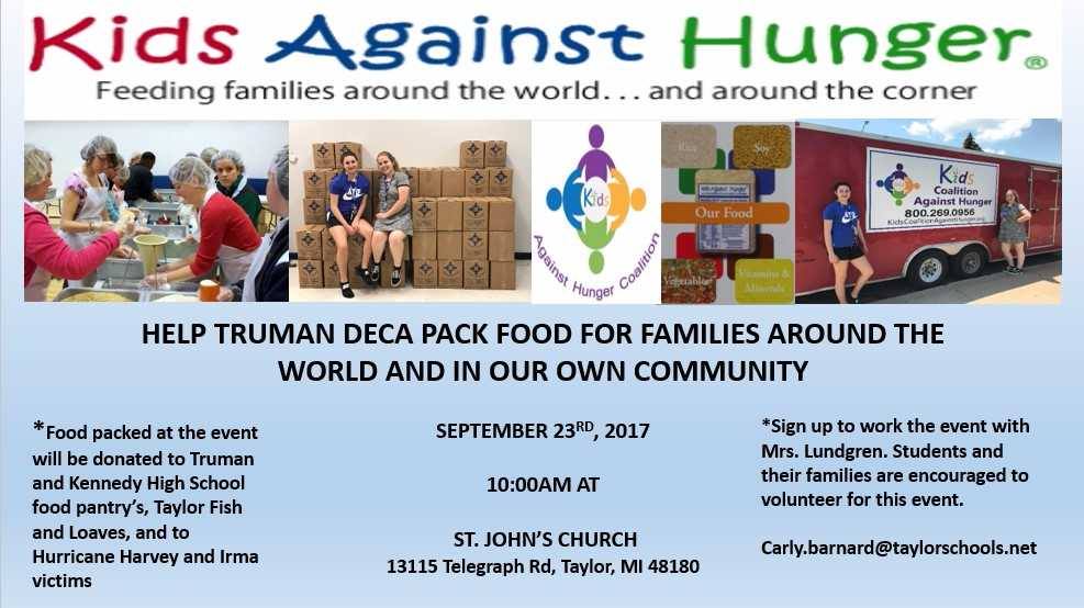 Talking Taylor Schools: TRUMAN HIGH SCHOOL DECA organizing large food ...