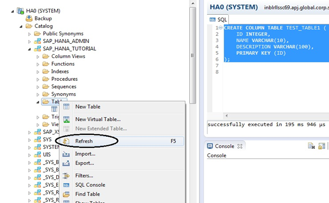 SAP HANA : Table Types in Hana