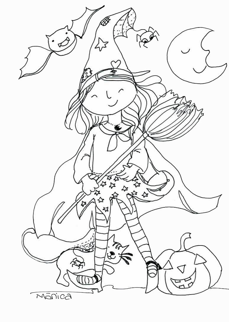 Ilustraciones infantiles. Mónica Ortiz: Colorea Halloween