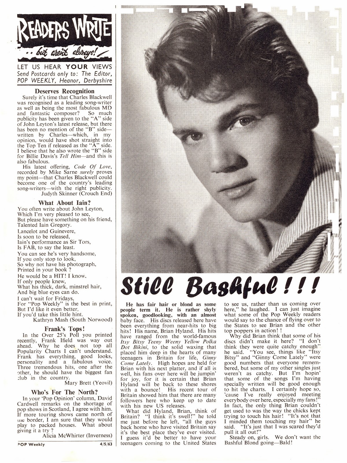 SIXTIES BEAT: Brian Hyland