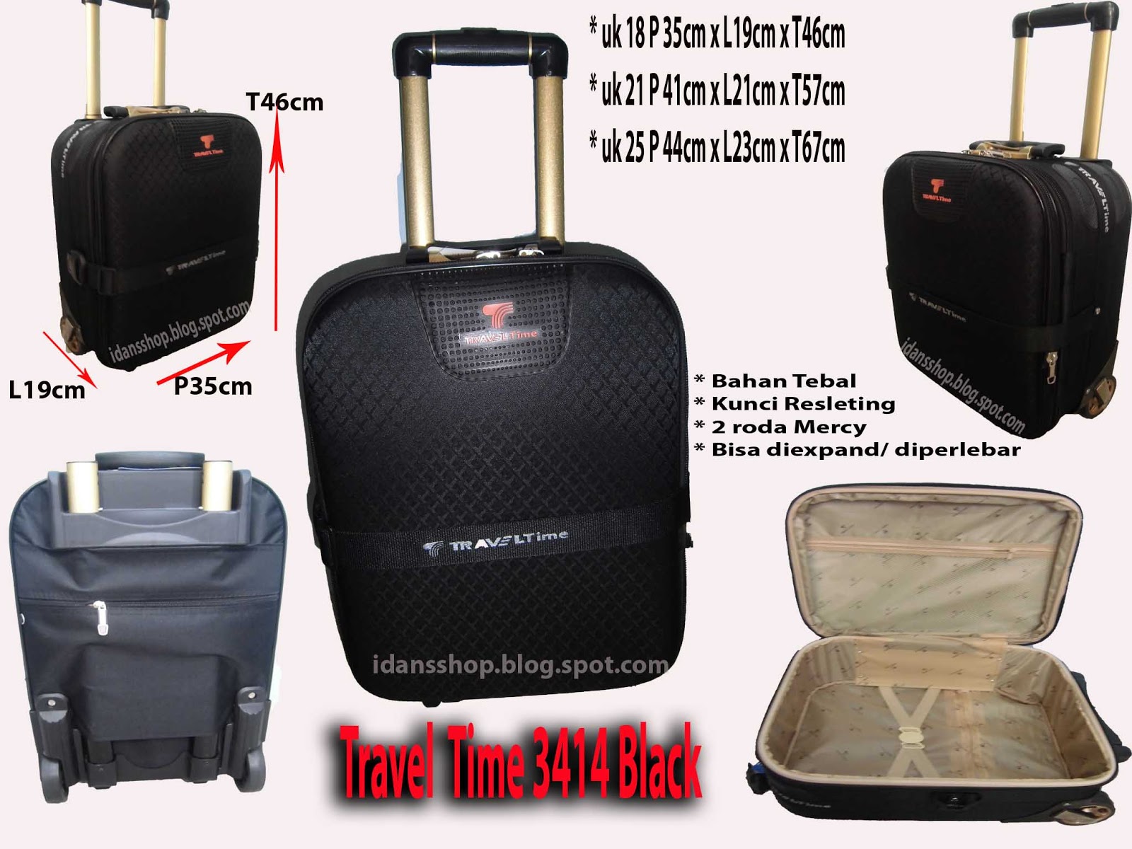 Distributor Tas Rangsel: Tas Koper / Troley BagTravel Time 3414 BLACK