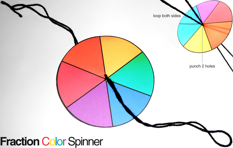 E Is For Explore Fraction Color Spinner E Is For Explore Fraction Color Spinner