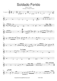 PARTITURAS PARA BANDA DE MÚSICA EVANGÉLICA.: ARRANJO DO HINO SOLDADO ...