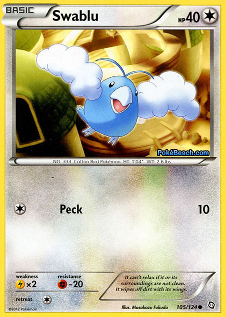 Swablu #105/124 -- Dragons Exalted Pokemon Card Review ...
