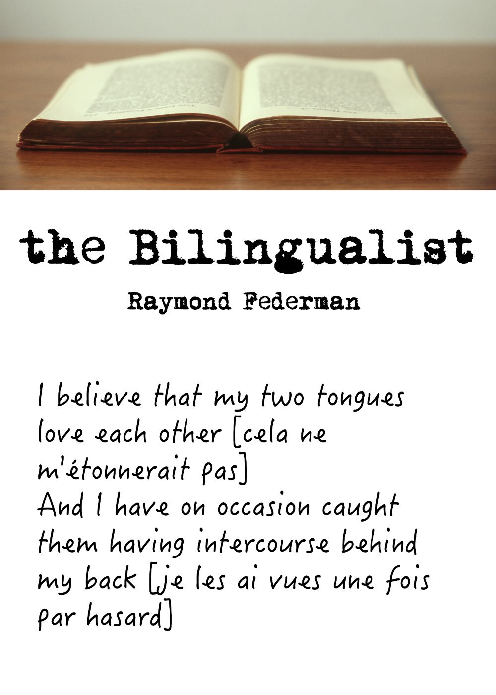 Poetry corner: The Bilingualist : the piri-piri lexicon