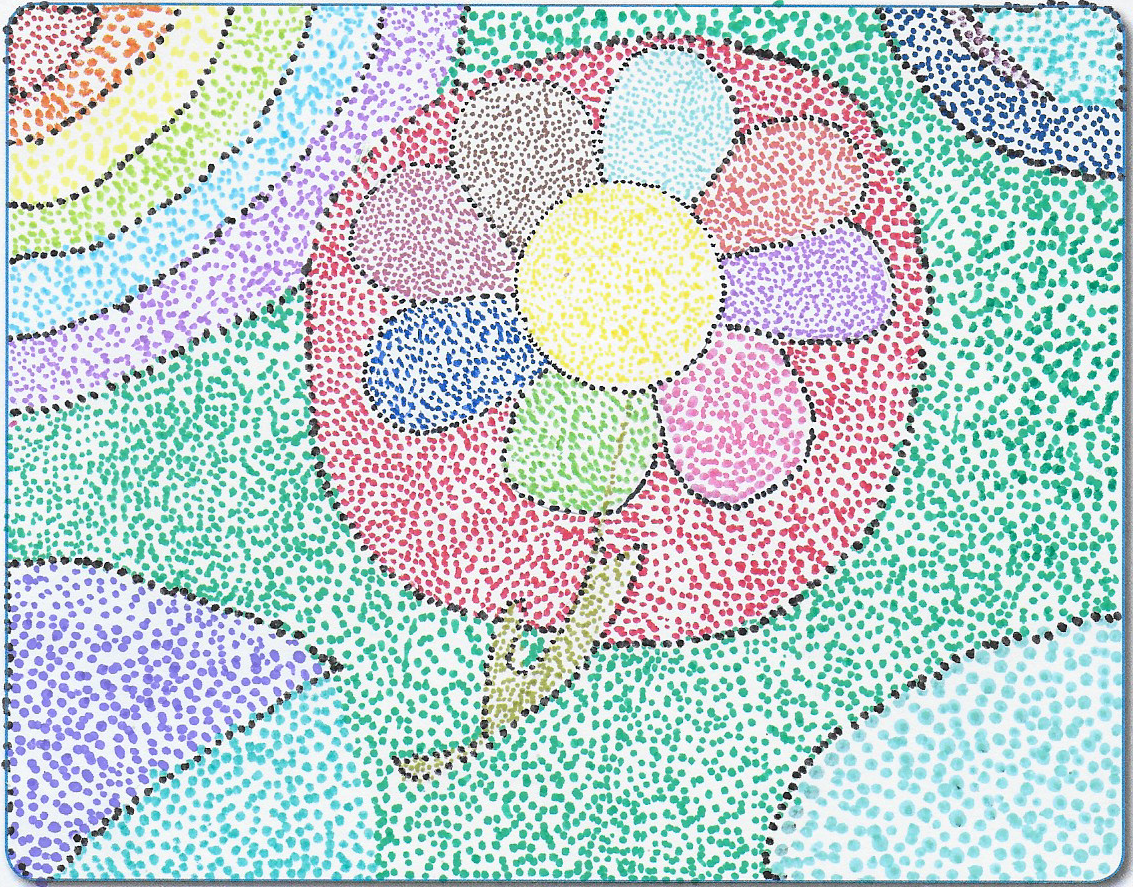 Geometry and Arts: 2016-17. P5. Pointillism. Student practices