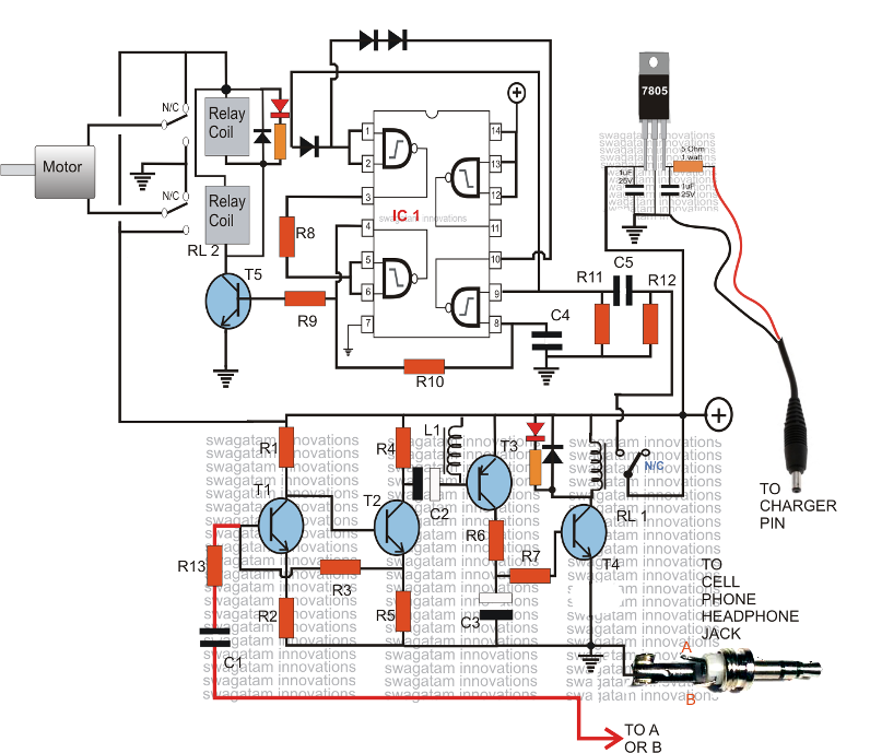 Controlling Motor with a Cell Phone - Circuit Diagram Explained ...