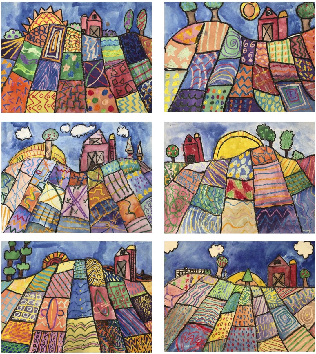 The Rolling Artroom: Landscapes inspired by Karla Gerard (1st-3rd Grade)