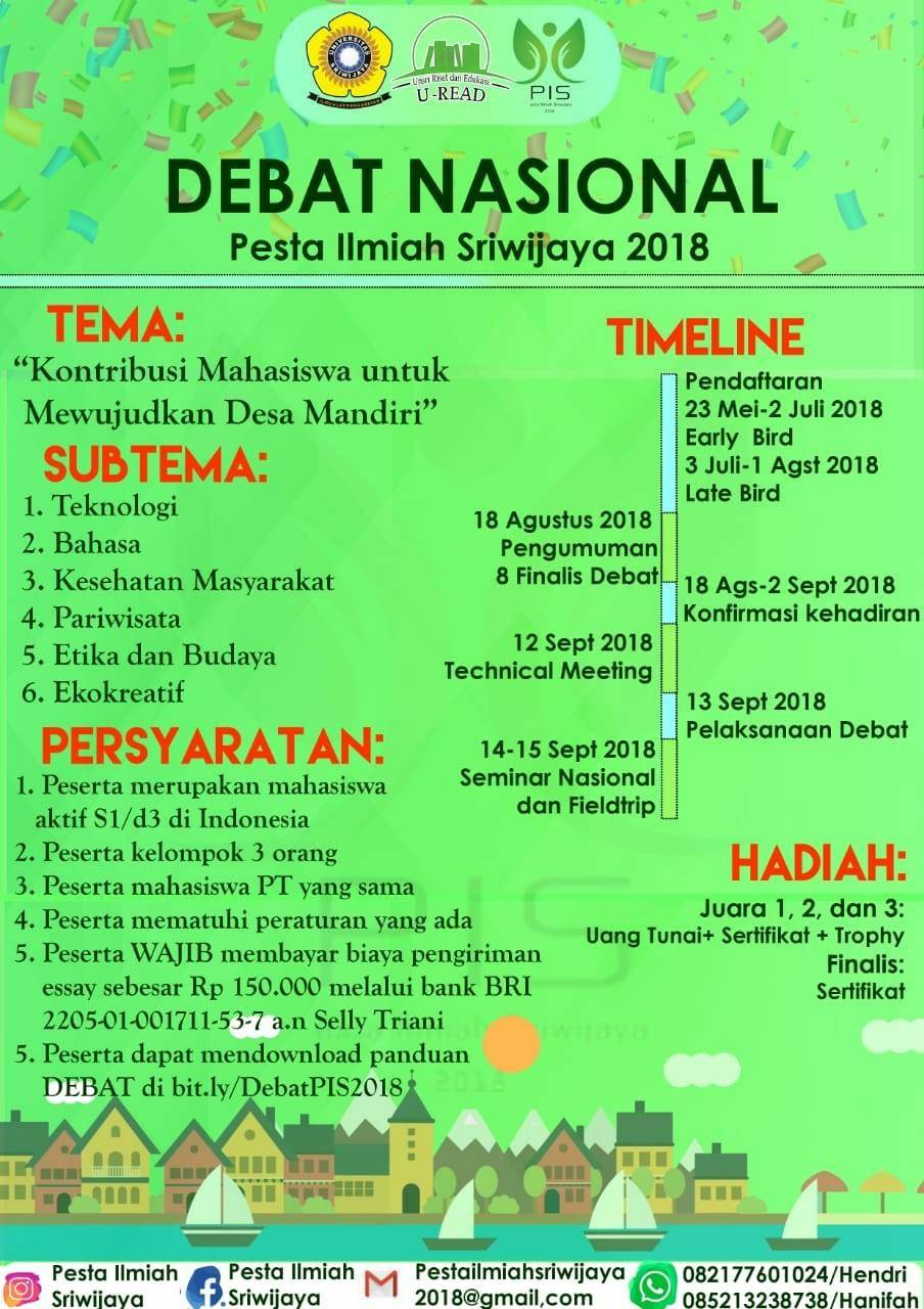 Lomba Debat Mahasiswa Nasional 2018 di Universitas Sriwijaya - Info ...
