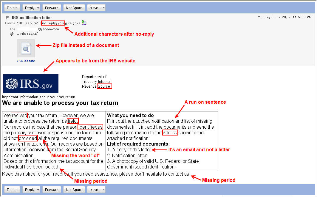 Journey Into Incident Response: Examining IRS Notification Letter SPAM