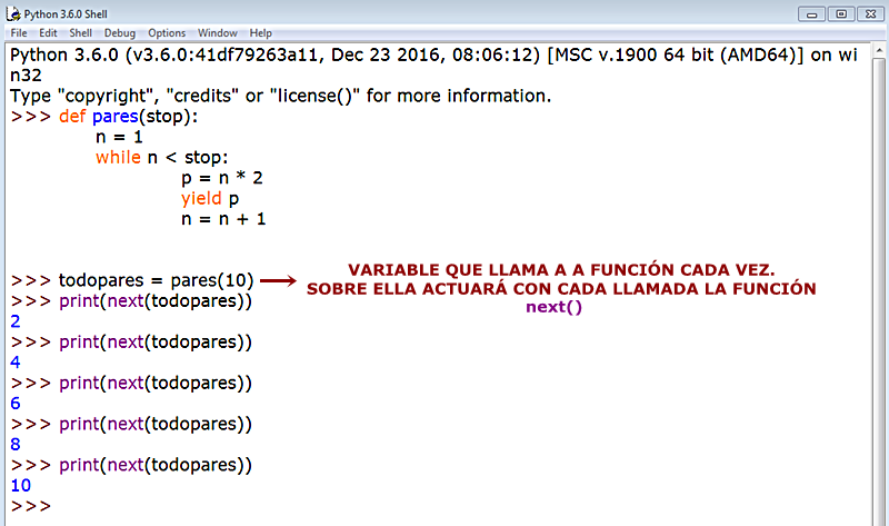 APRENDER A PROGRAMAR CON PYTHON: GENERATORS