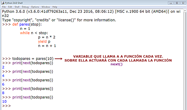 APRENDER A PROGRAMAR CON PYTHON: GENERATORS