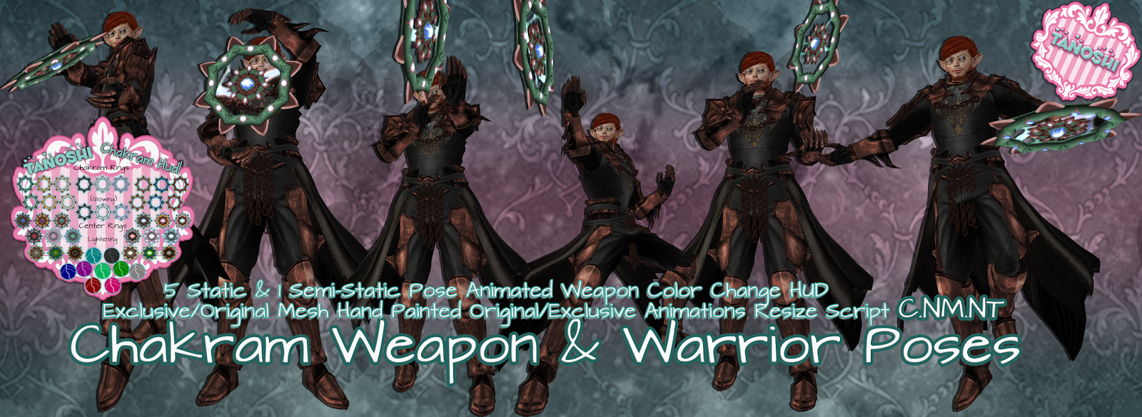 Tanoshi: Chakram Weapon & Warrior Pose Set!