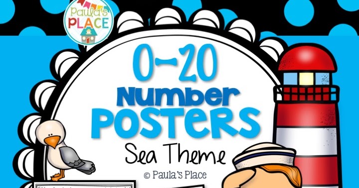 Paula's Place Teaching Resources: Number Posters 0-20 (Sea Theme)