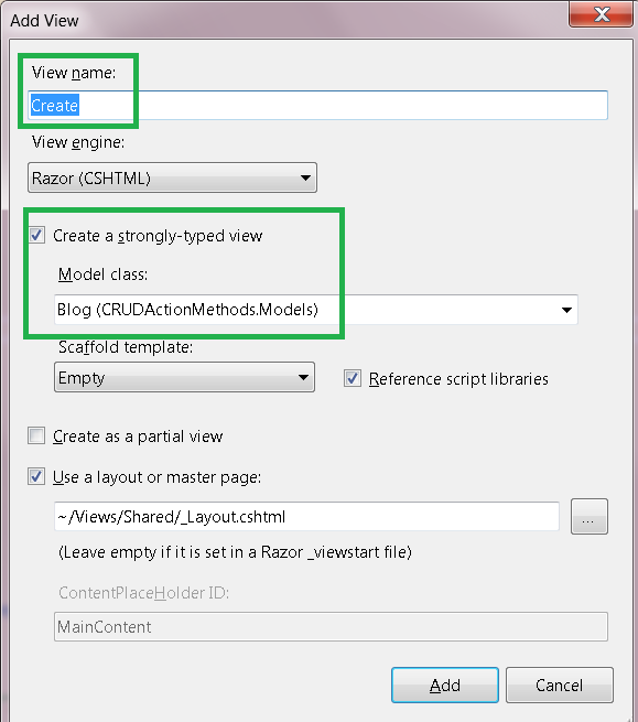 The ASP.NET MVC Club: Step By Step How to create an Action Method to Create a New Item